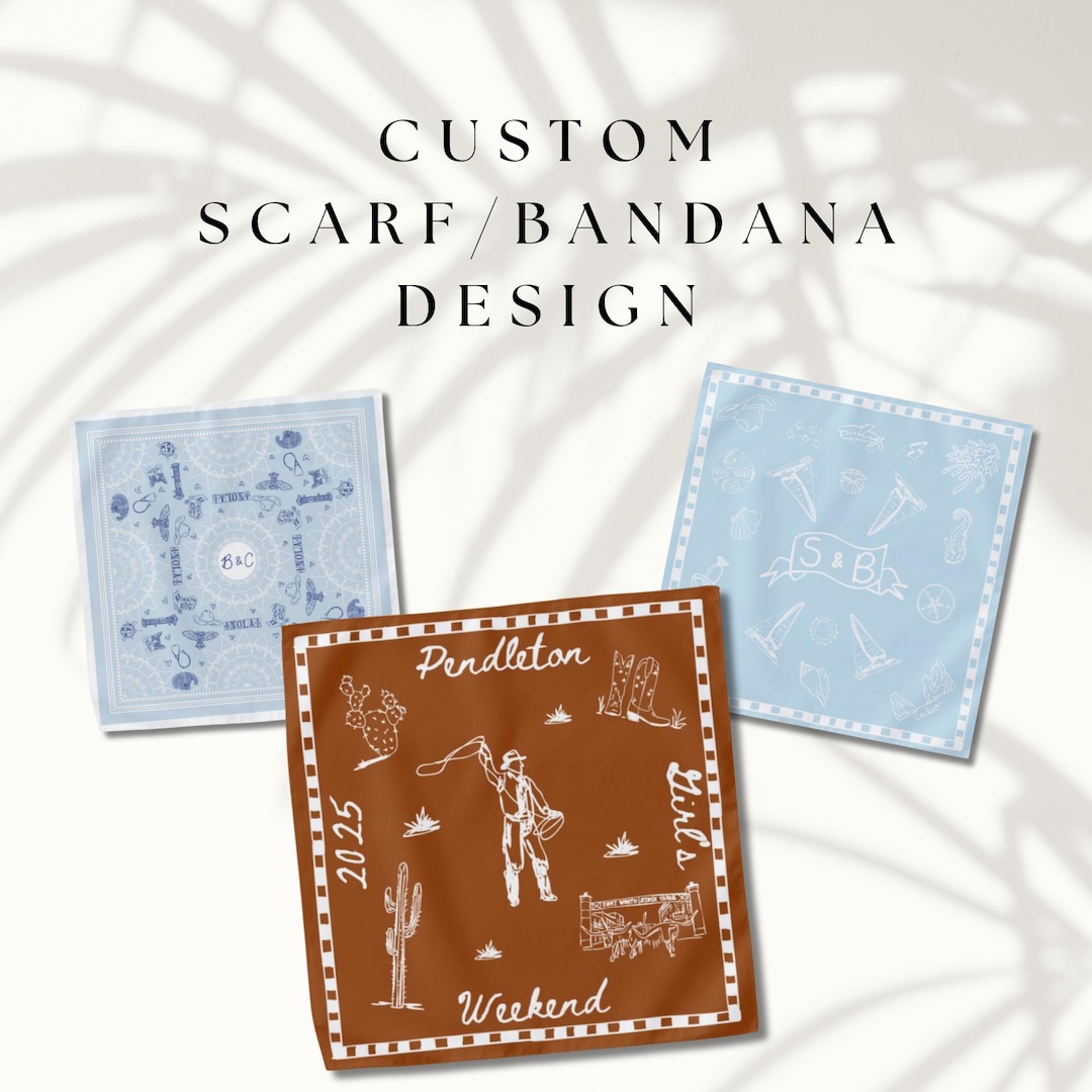 Custom Scarf Design: Personalized Wedding or Bachelorette Favors ...