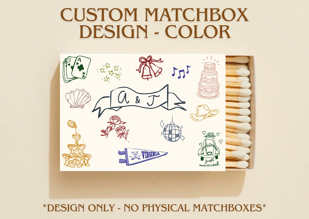 Custom Matchbox Design COLOR, Matchbox Template, Personalized Matches ...