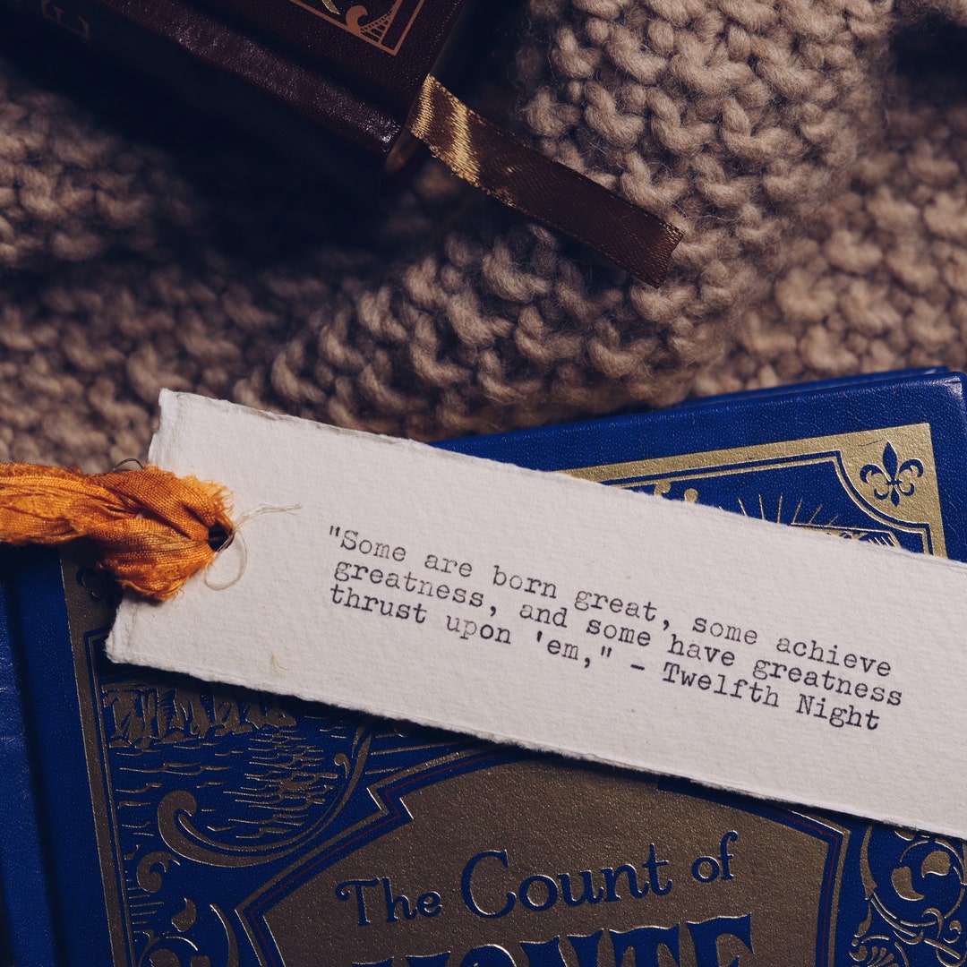 Shakespeare's Twelfth Night Bookmark, Greatness Quote, Bookmark for ...