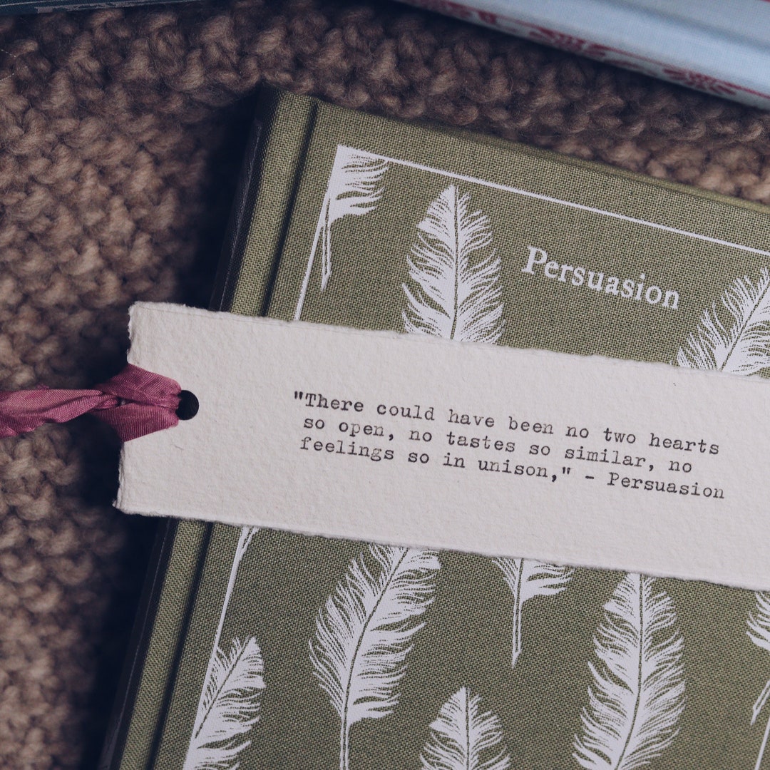 Persuasion Bookmark, Jane Austen No Two Hearts Quote, Bookmarks for Her ...