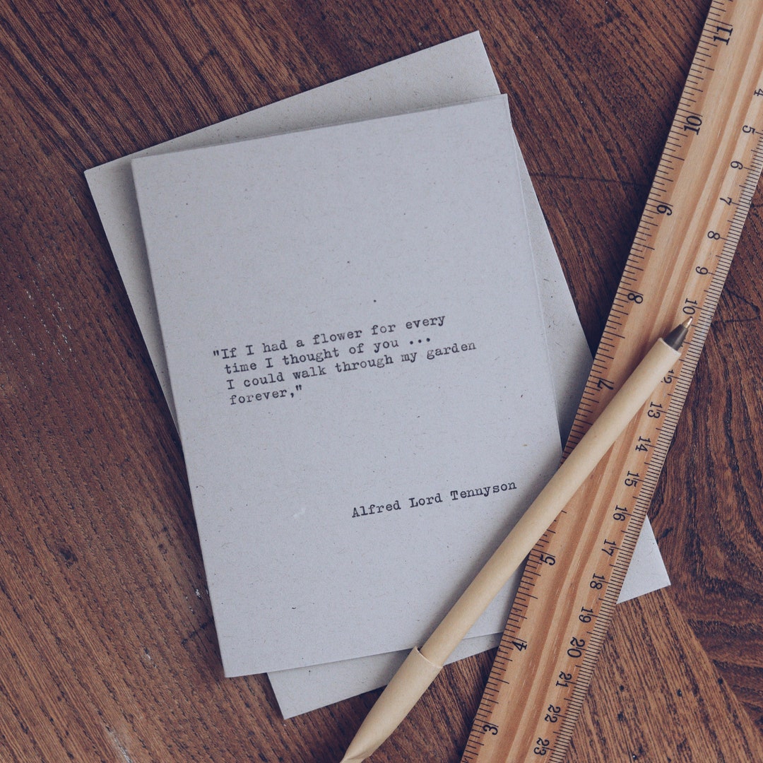 Alfred Lord Tennyson SMALL Greeting Card, Anniversary Card for Wife ...
