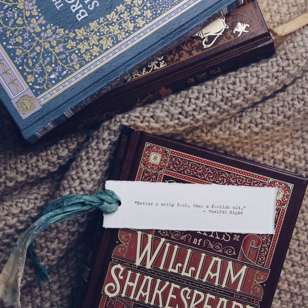 Shakespeare's Twelfth Night Bookmark, Witty Fool Quote, Bookmarks for ...