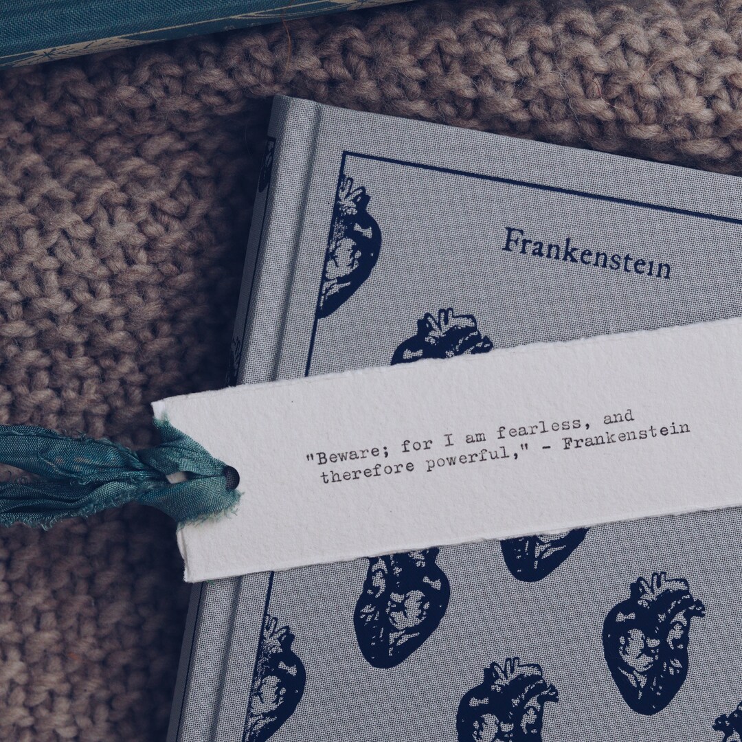 Frankenstein Bookmark, Fearless Book Quote, Gift for Bookworm ...