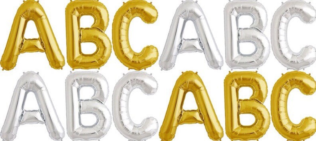 Foil Giant 32"(81 Cm) Gold or Silver Letter Balloons, Party Decoration ...