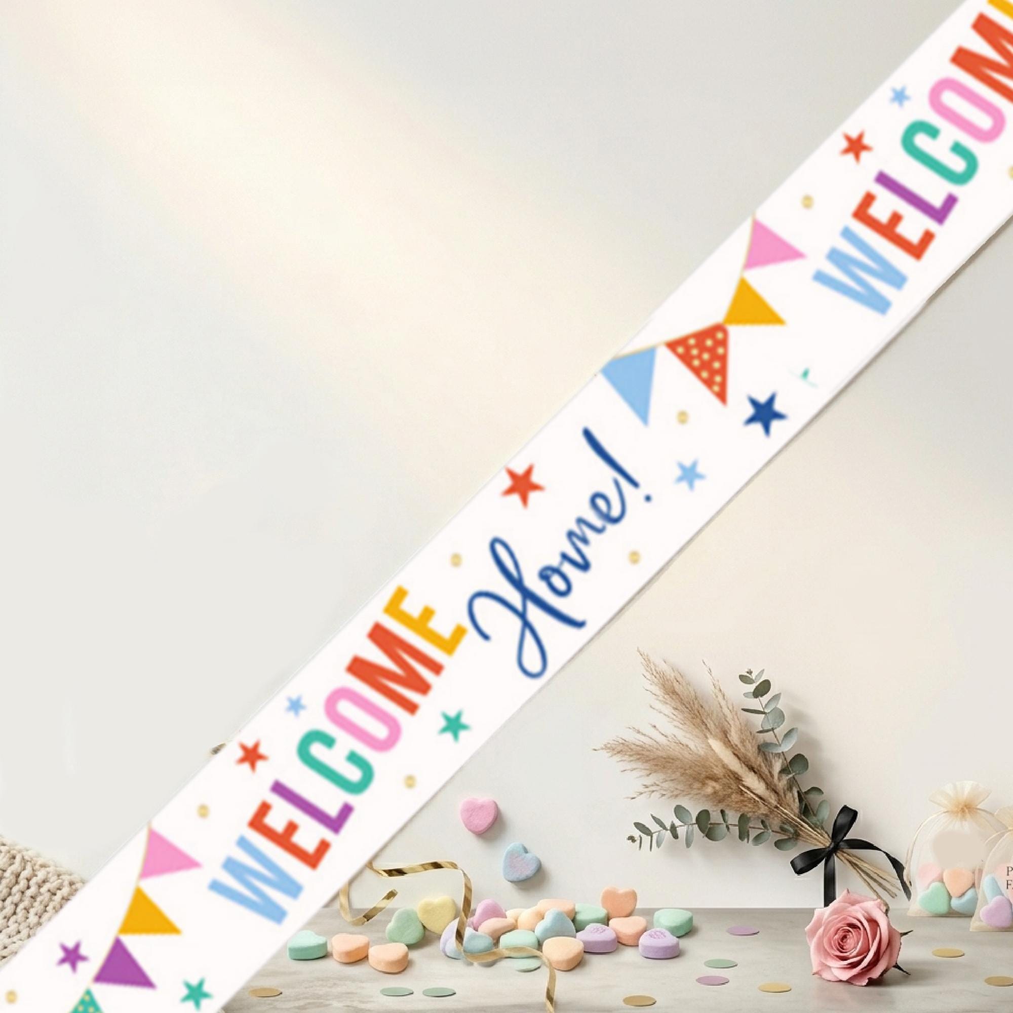 Bright Rainbow Welcome Home Banner for a Fun Family Surprise Party (2 ...