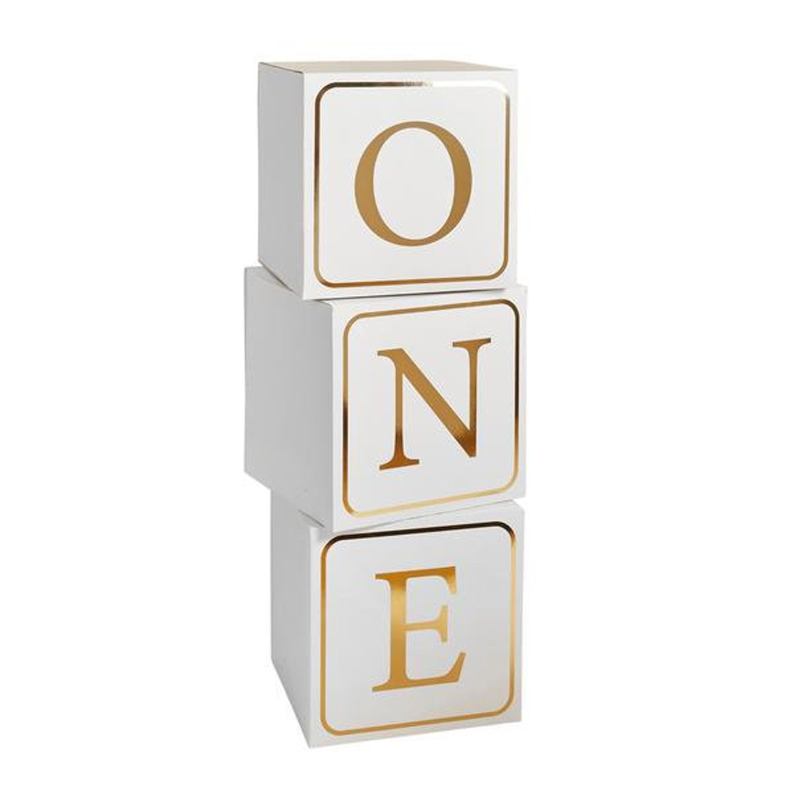 Jumbo 'one' Blocks, Giant One Blocks, Gold White 1st Birthday Blocks ...