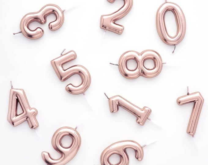 Rose Gold Number Candlesrose Gold 0123456789 - Etsy