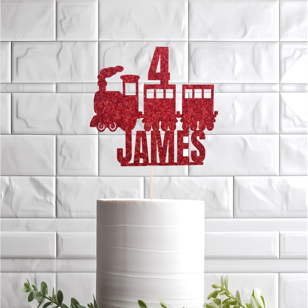Personalized Birthday Cake Topper, Steam Train Cake Topper, Birthday ...