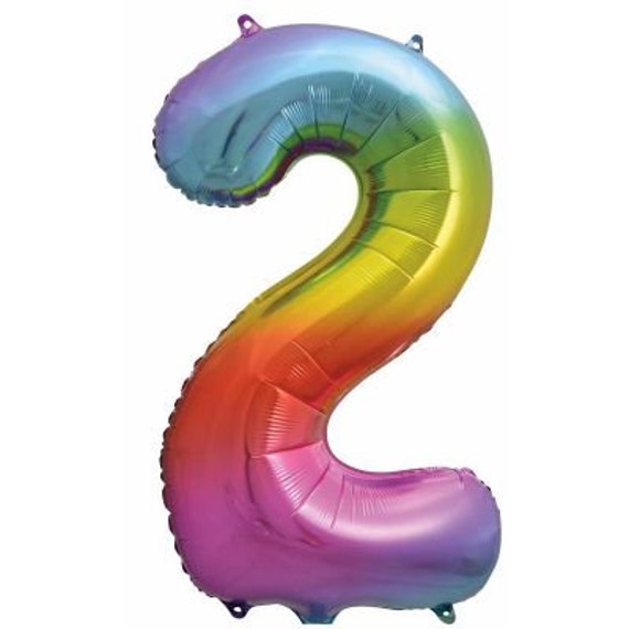 Giant Number 2 Balloon Giant Rainbow Number 2 Balloon - Etsy