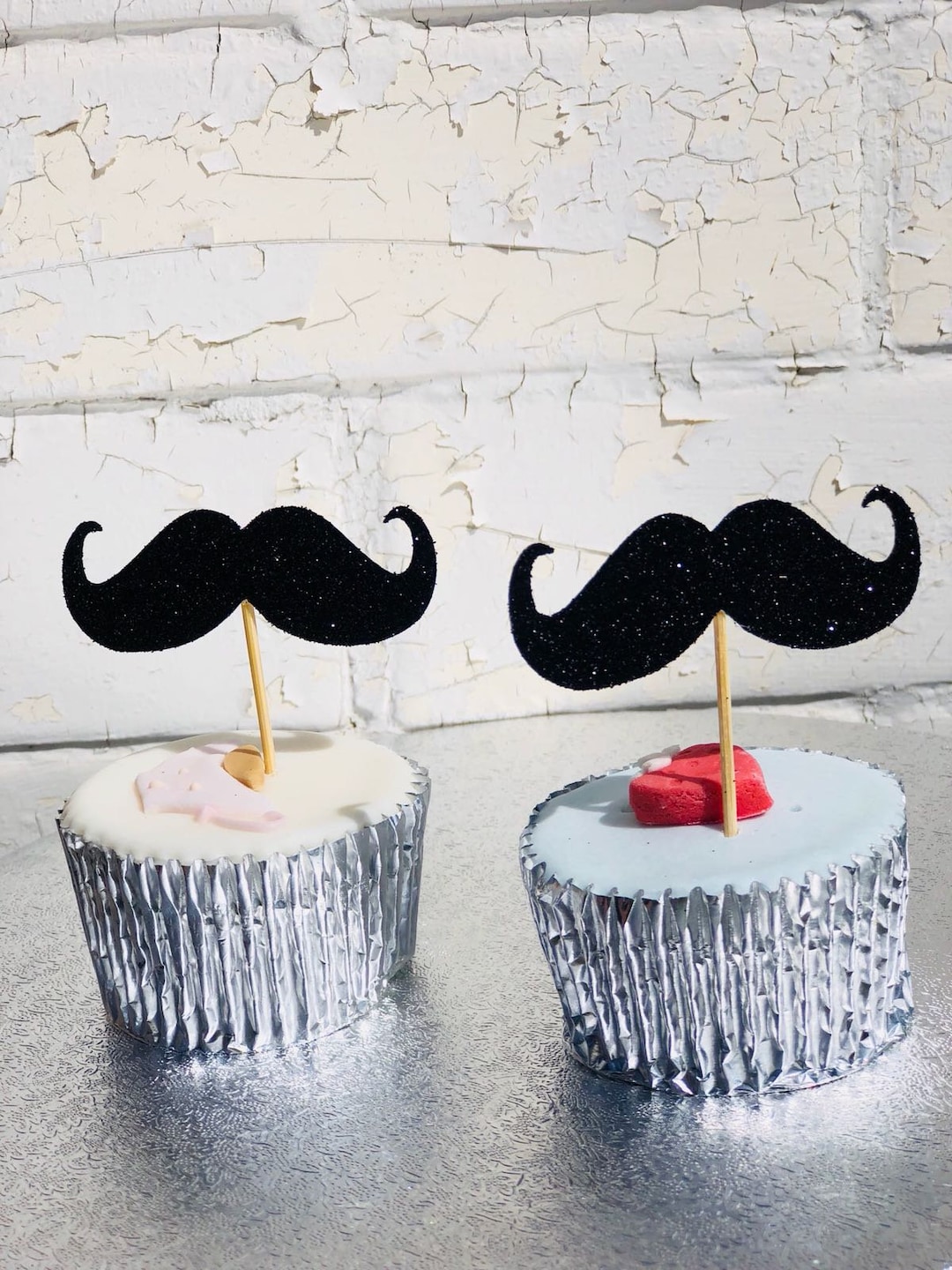 12 Moustache Cupcake Toppers, Baby Shower Cupcake Toppers, Baby Shower ...
