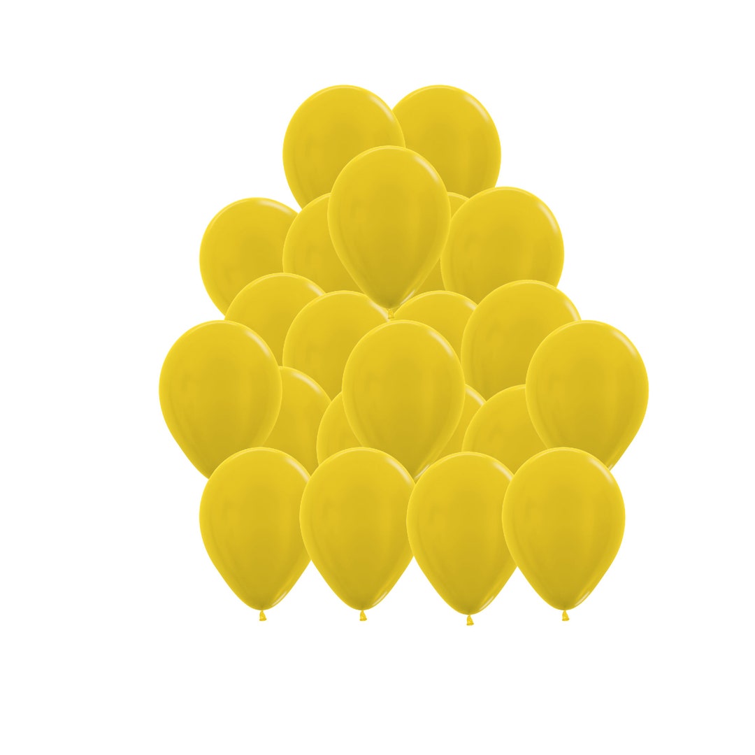 25 Metallic Yellow Latex Balloon Party Decorations, Sempertex 12 Inch ...
