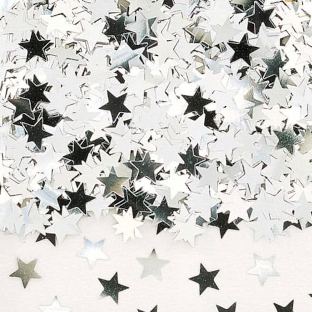 Silver Star Confetti, Silver Wedding Decorations, Birthday Table ...