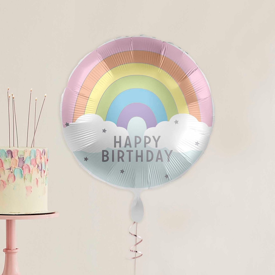 Rainbow Party Happy Birthday Balloon, Happy Birthday Balloon, Rainbow ...