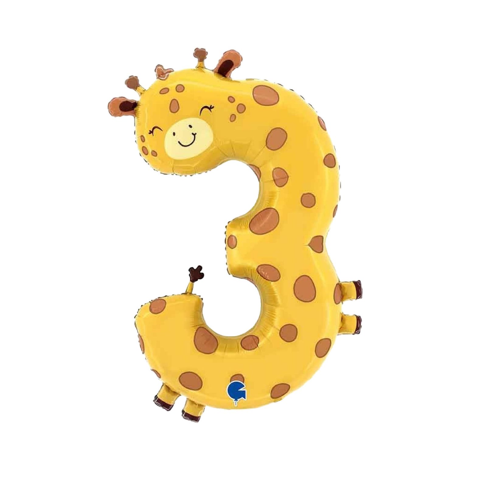 Giraffe Number 3 Balloon: 3rd Birthday Safari Party Decor Puppyloonz - Etsy