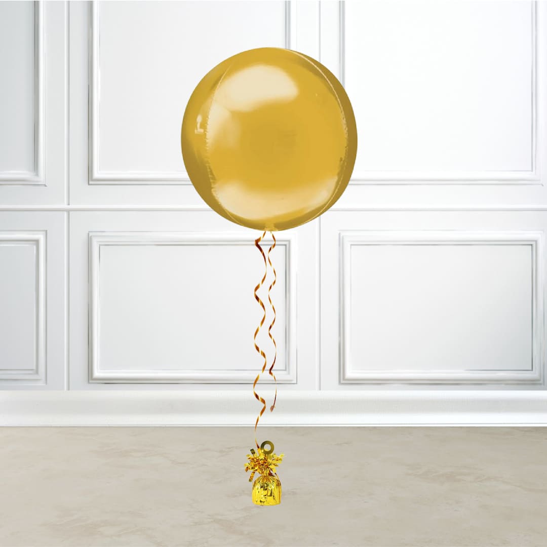 Gold Orbz Balloon, Gold Party Decor, Orb Birthday Balloon, Baby Shower ...