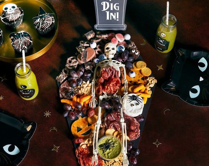 Black Coffin Grazing Board With Card Sign, Halloween Table Centrepiece ...