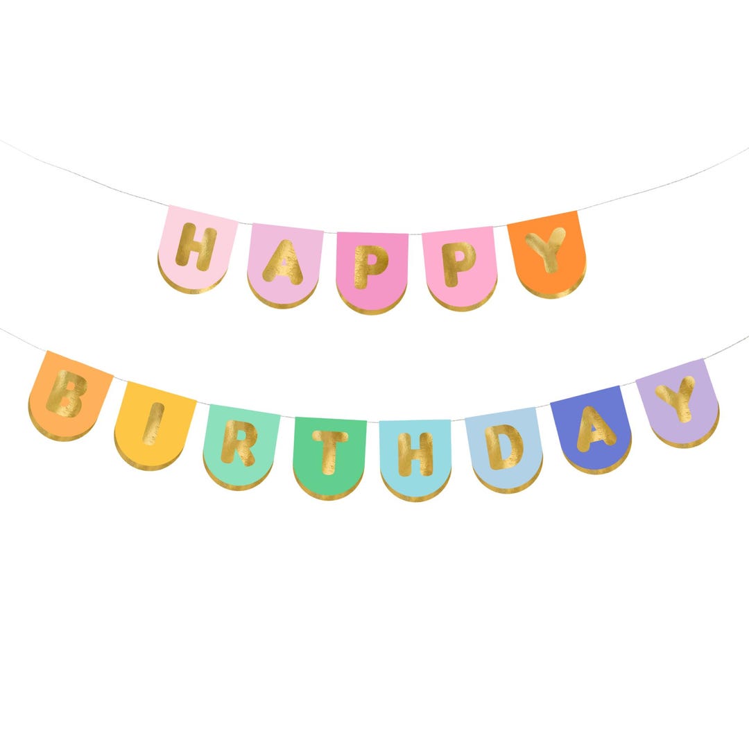 Rainbow Happy Birthday Banner, Rainbow Party Decor, Happy Birthday Sign ...