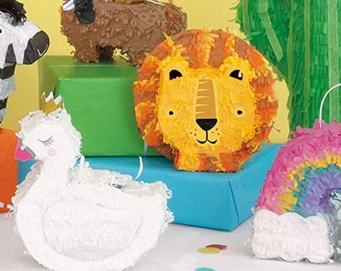 Mini Lion Pinata, Jungle Animal Safari Party, Animal Party Decorations ...