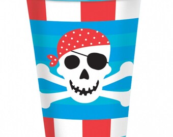 Pirate Party Cups Pirate Treasure Cups Treasure Map Pirate - Etsy