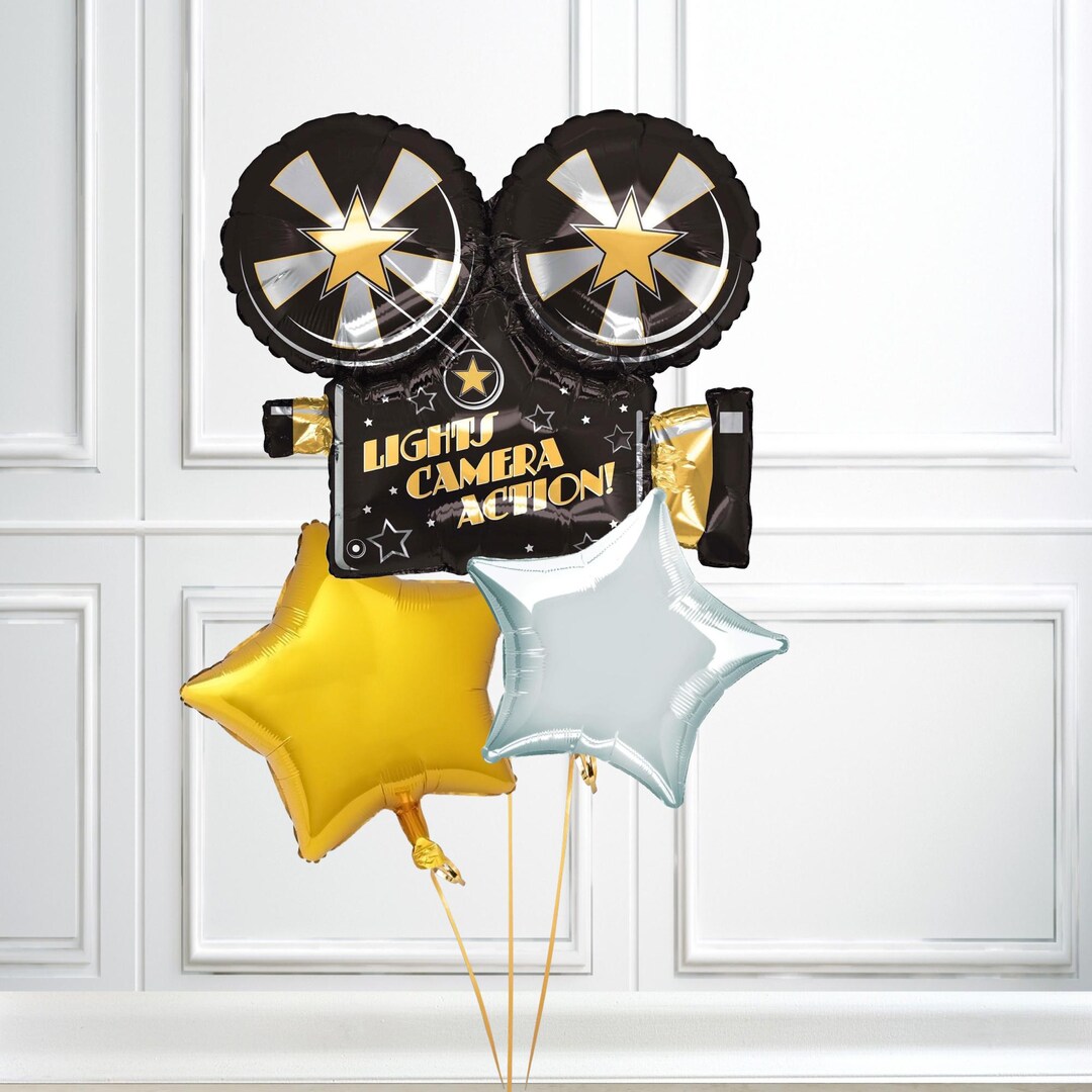 Lights Camera Action Balloon Set | Movie Night Supershape Foil Balloon ...