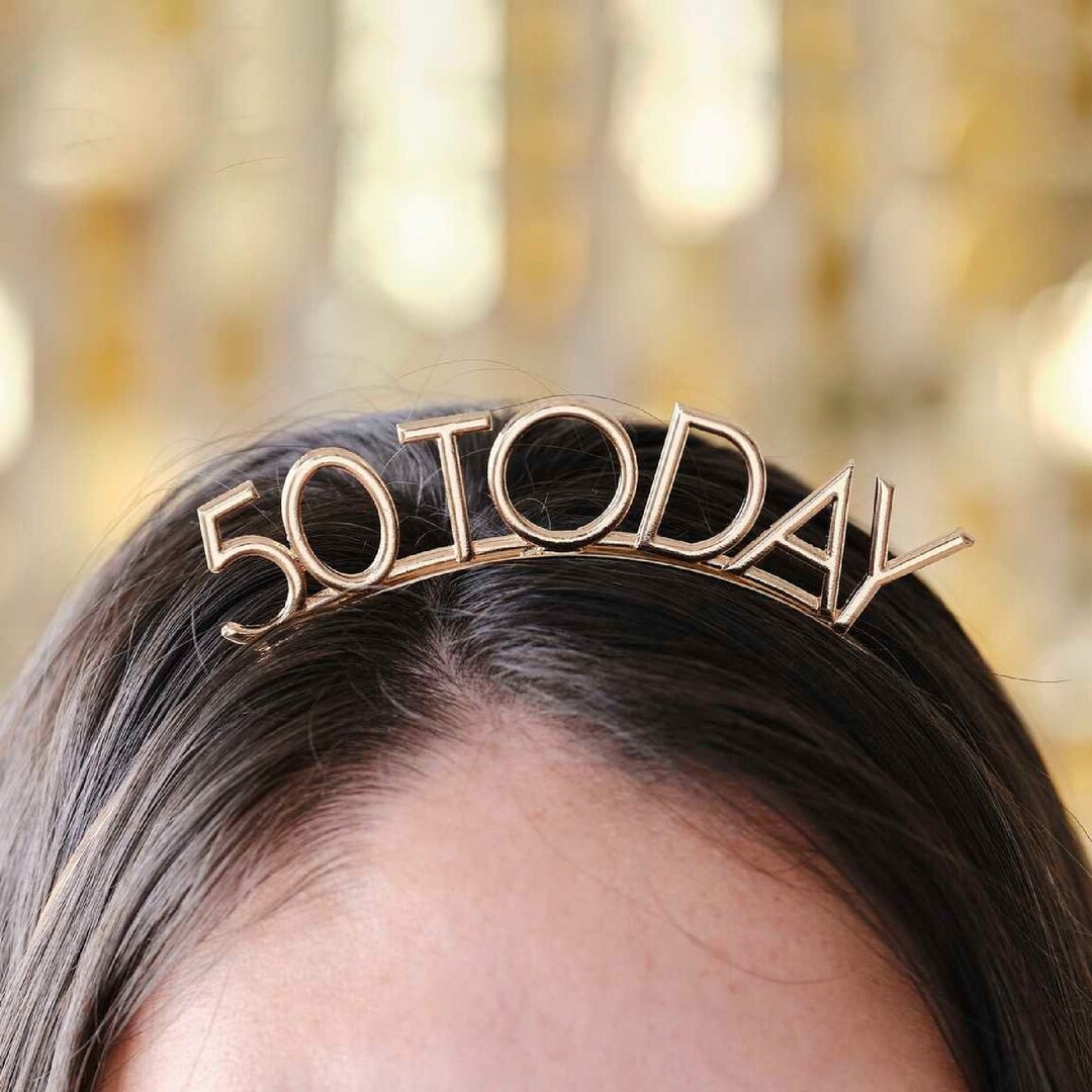 Gold 50th Birthday Headband Fiftieth Birthday Party Favours Party ...