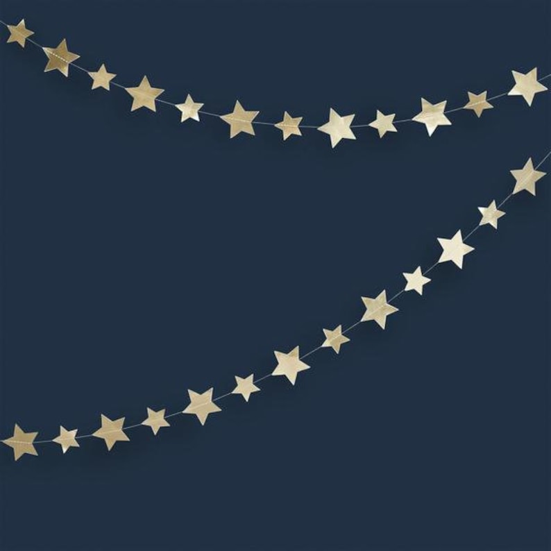 Elegant 4m Gold Star Garland for a Celestial Nursery or Christmas - Etsy