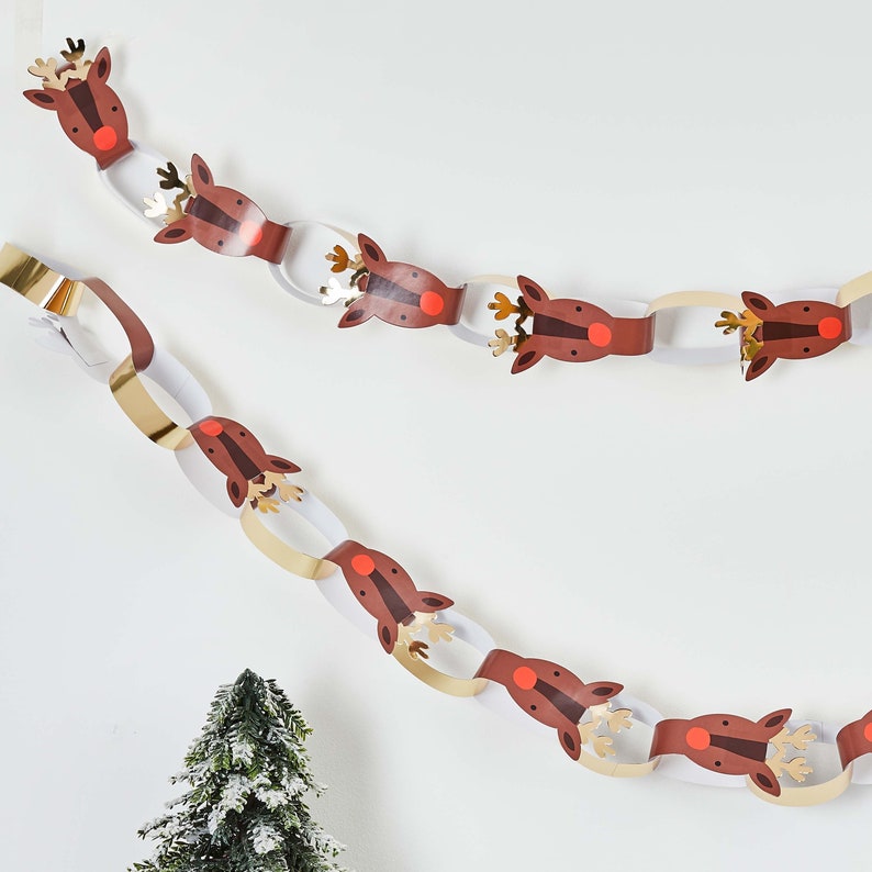 Reindeer Christmas Paper Chains, DIY Party Decorations - Etsy UK