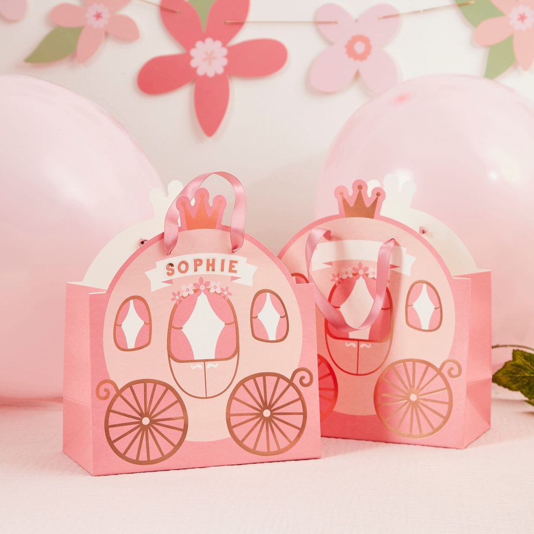 Personalized Princess Carriage Party Favor Bags 4 Qty. , Rose Gold ...