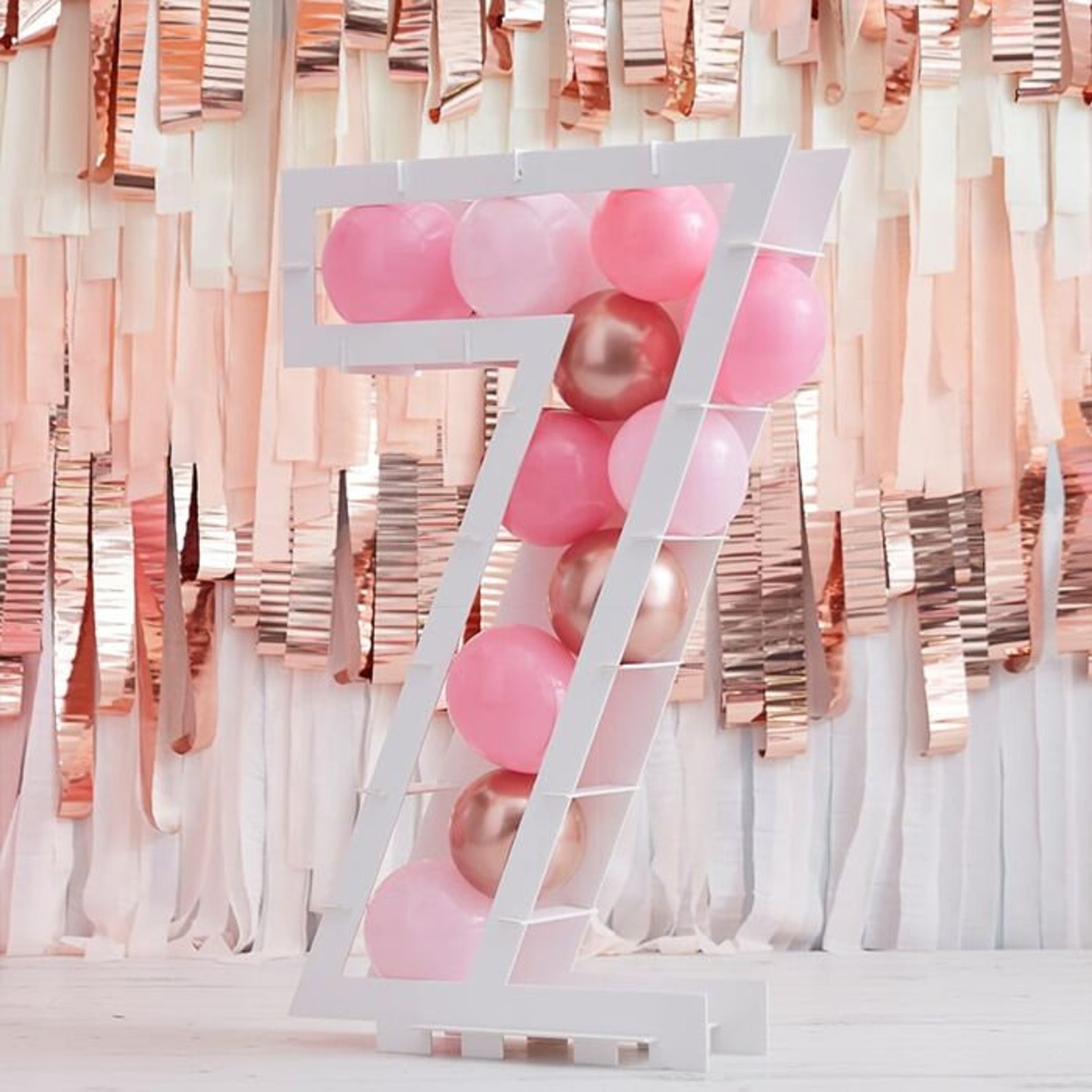 Balloon Mosaic Number 7 Stand Balloon Mosaic Frame Birthday - Etsy