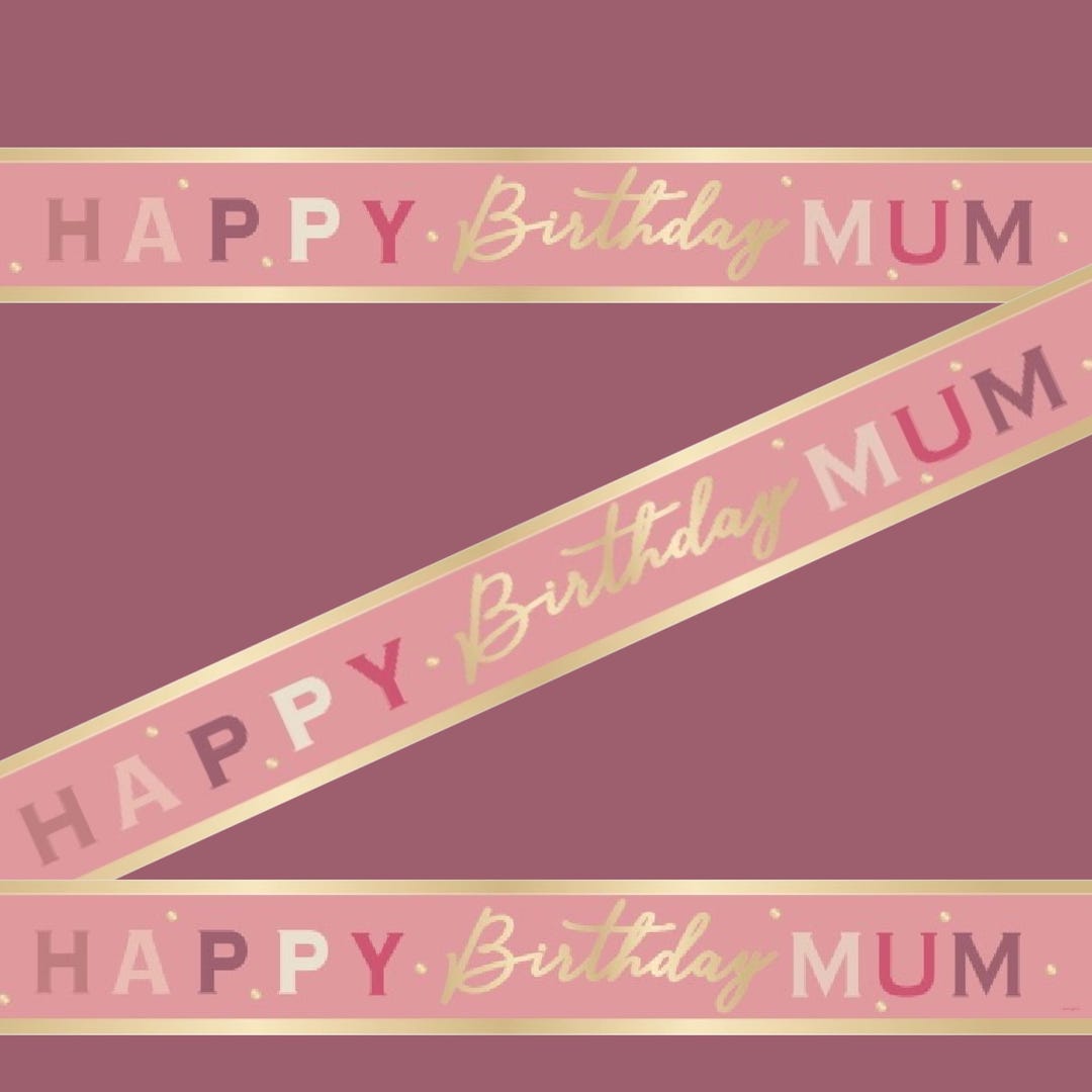 Happy Birthday Mum Foil Banner, Birthday Banner, Mothers Birthday ...