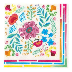 20 Boho Floral Napkins Flower Paper Party Napkins Boho - Etsy