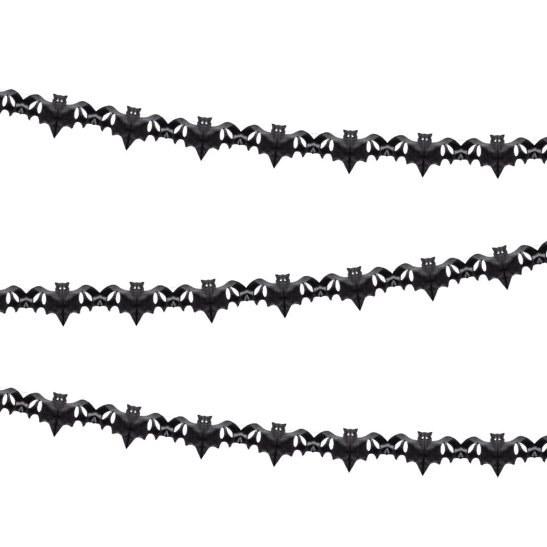 Black Tissue Paper Bat Garland, Halloween Garland, Bat Party Decor ...