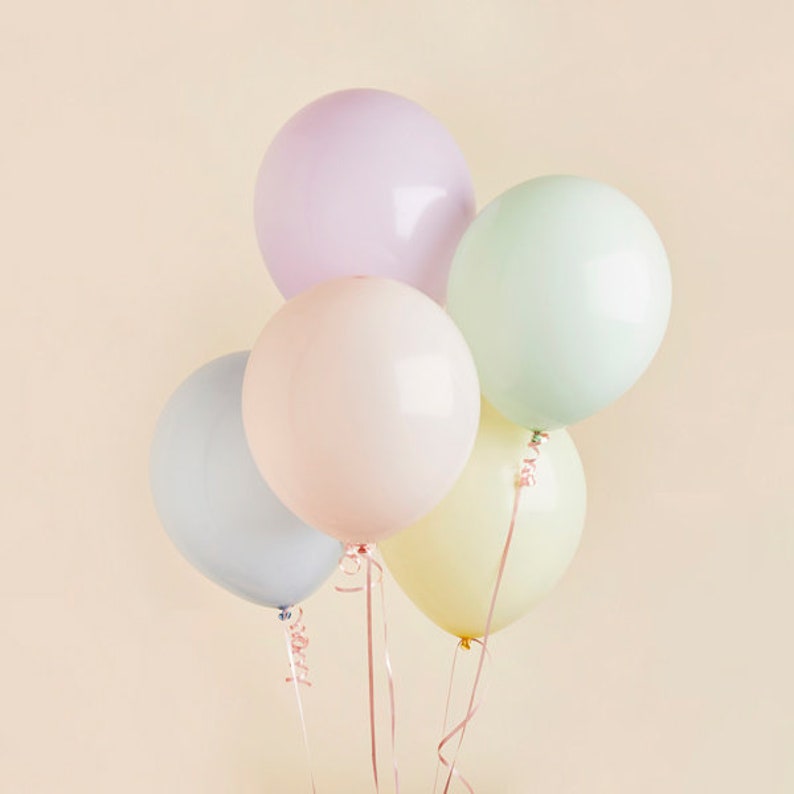 5 Pastel Balloons Pastel Balloons Mix Pastel Party - Etsy