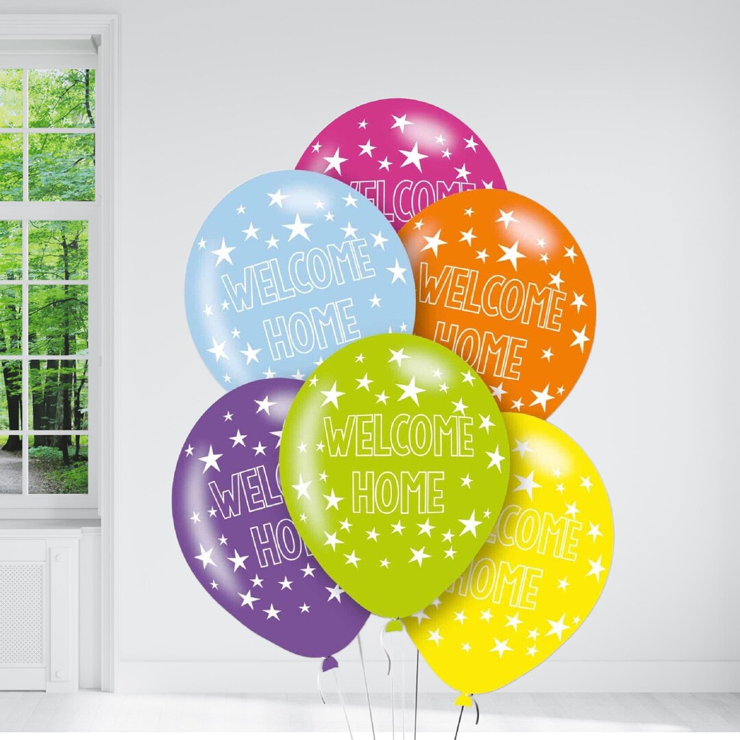6 Welcome Home Latex Balloons, Welcome Home Party Decorations, Welcome ...