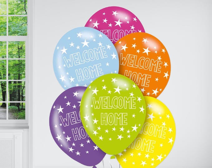 6 Welcome Home Latex Balloons, Welcome Home Party Decorations, Welcome ...