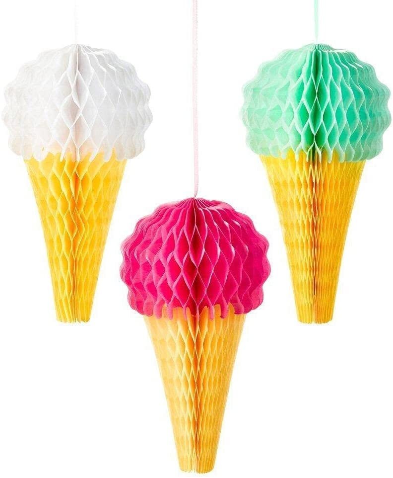 Honeycomb Ice Cream Cones Summer Party Garland Summer Party - Etsy
