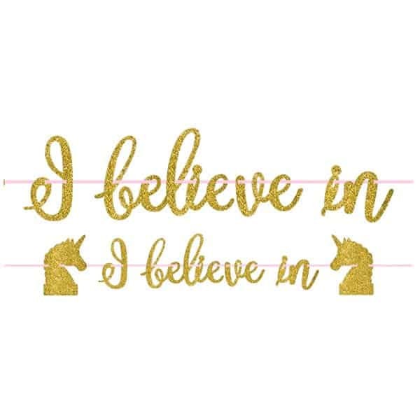 Unicorn Birthday Banner I Believe in Banner Unicorn Party - Etsy