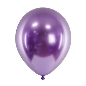 6 Violet Chrome Party Balloons 30 Cm Biodegradable Metallic 12" Purple ...