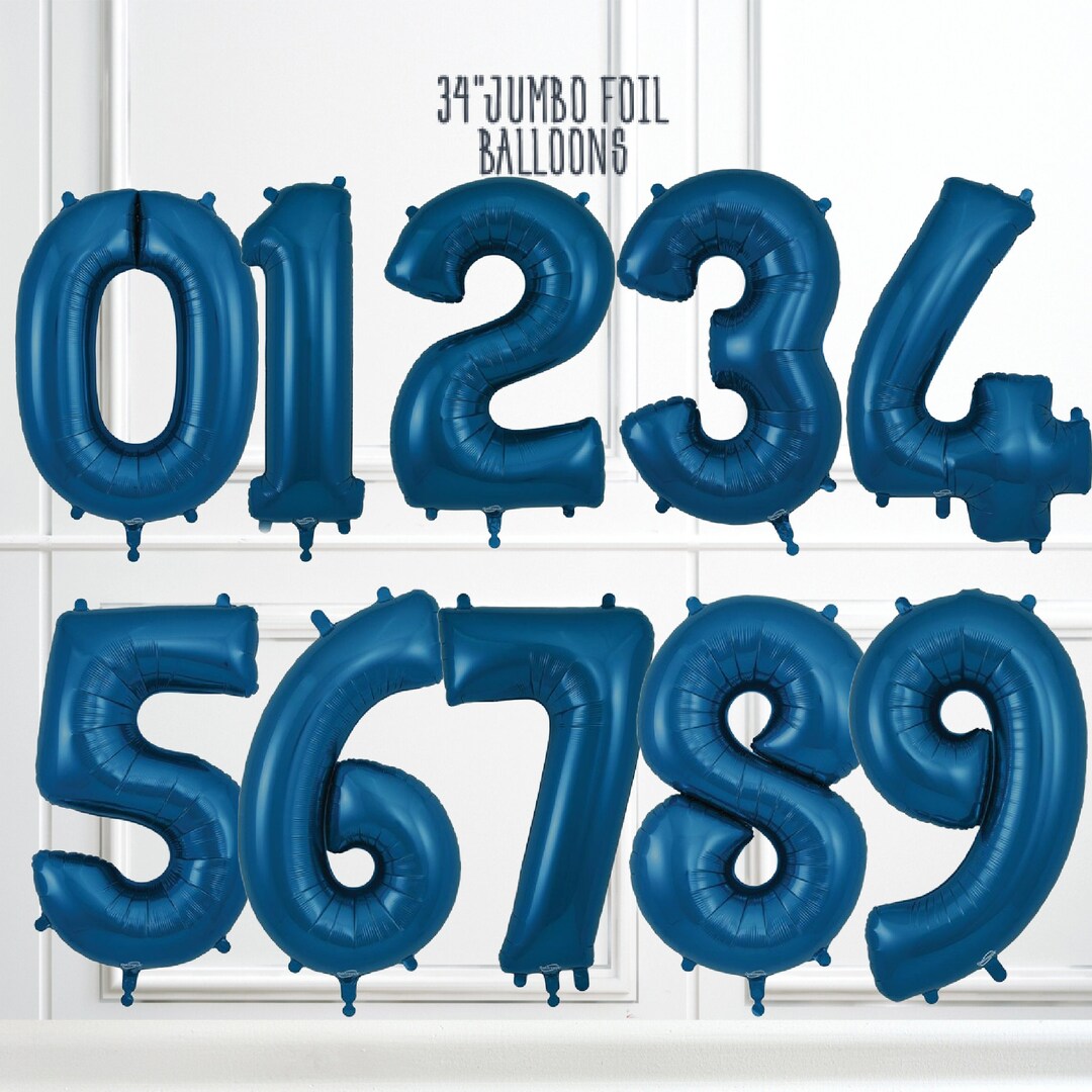 Navy Blue Jumbo Number Balloons, Giant Number Balloons, Birthday ...