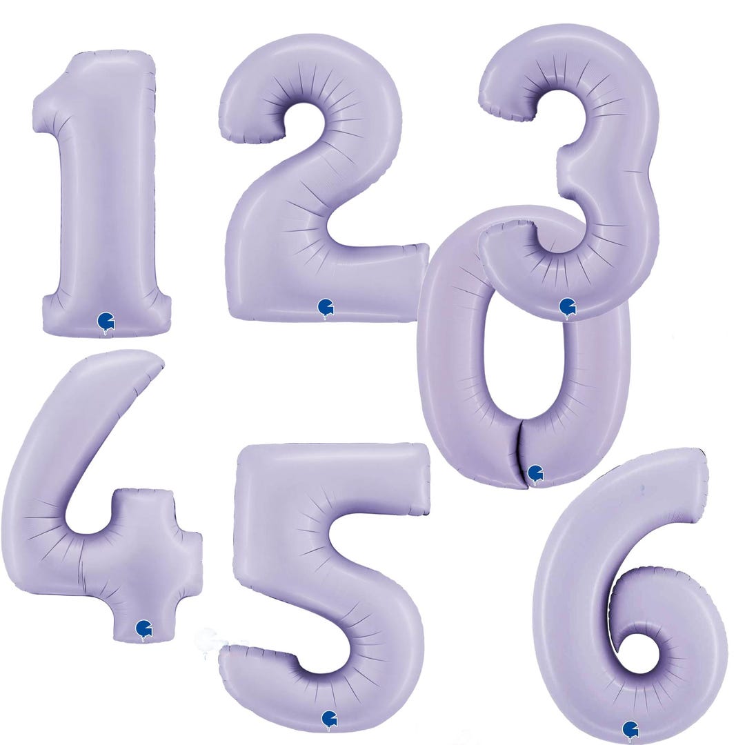Lilac Number Foil Balloon, 40 Inch Number Balloon, Satin Foil Balloon ...