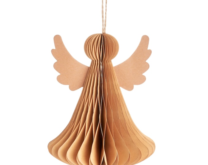 Kraft Paper Angel Honeycomb Decoration, Christmas Tree Ornaments, Christmas Decorations, Xmas ...