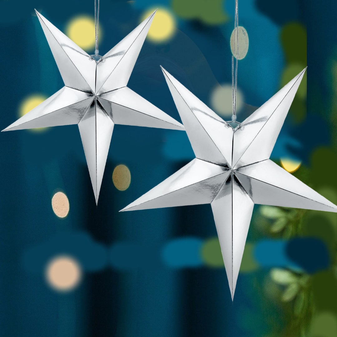 Silver Paper Stars, Star Decorations, Space, Christmas, Wedding Party ...