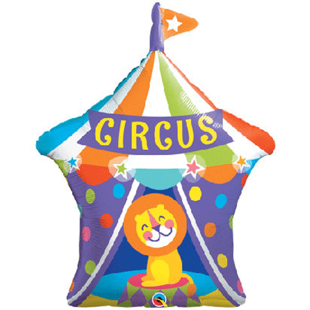36" Circus Foil Balloon, Circus Lion Balloon, Circus Party, Balloons ...
