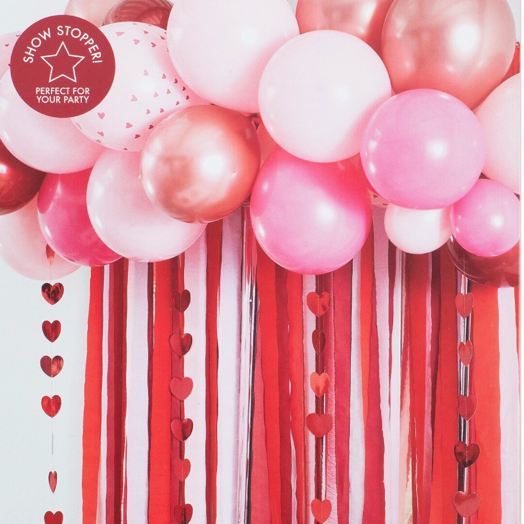 Rose Gold, Pink and Red Balloon Arch Kit, Valentines Day Decorations ...