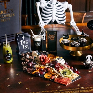 Black Coffin Grazing Board With Card Sign, Halloween Table Centrepiece ...