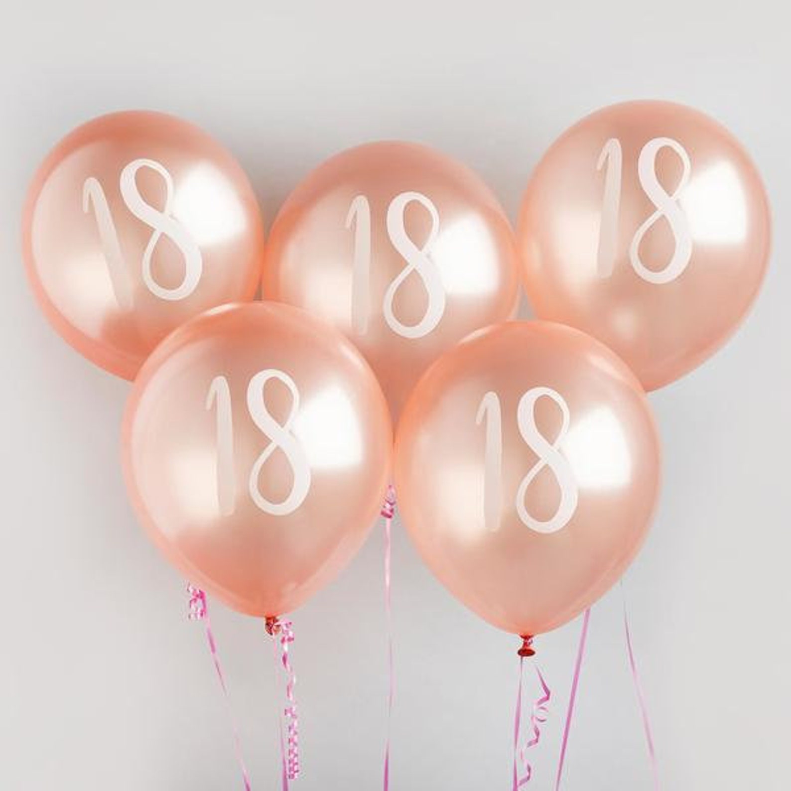 5 Rose Gold 18th Birthday Balloons 18th Birthday Balloons - Etsy