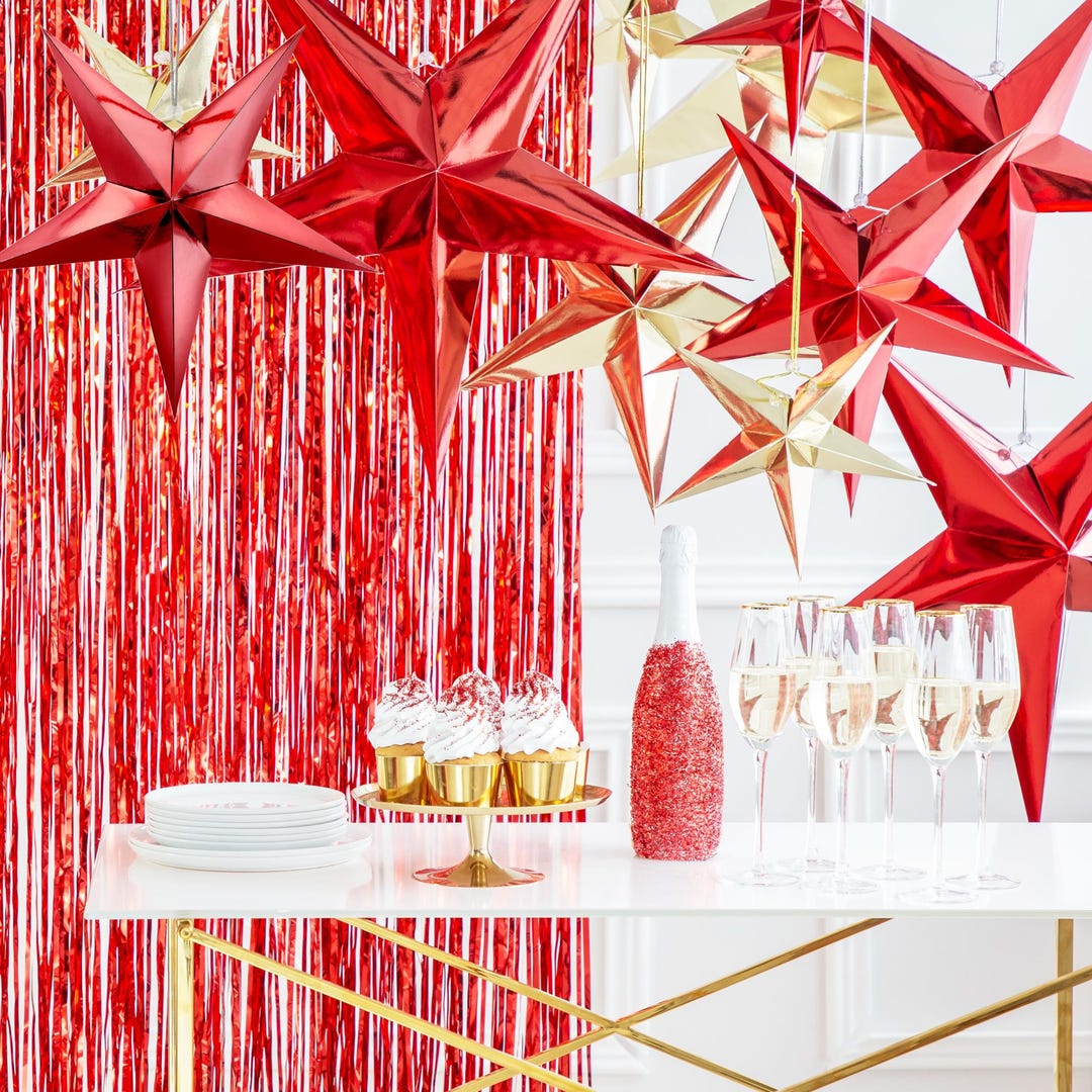 Red Paper Stars, Star Decorations, Wedding Party, Red Christmas ...