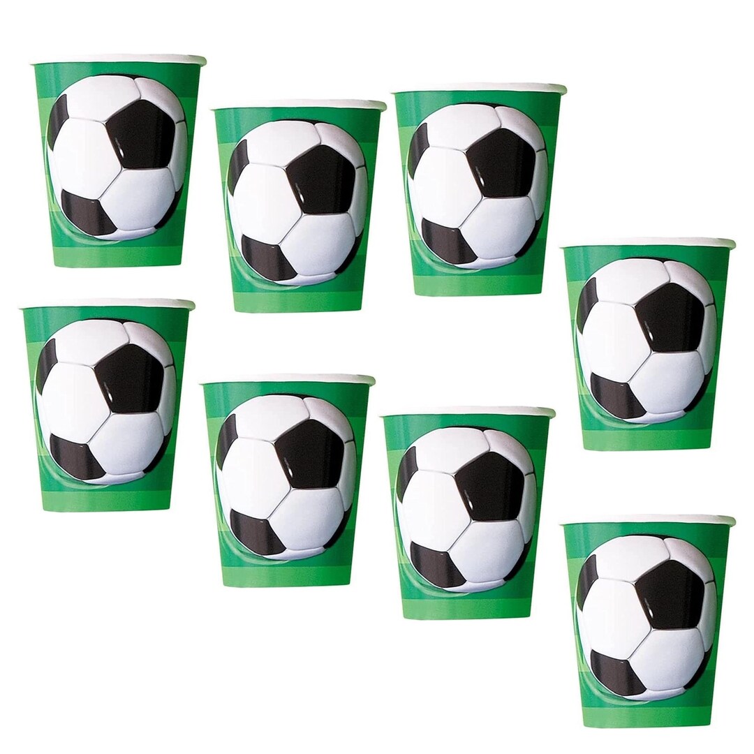 Football Party Paper Cups | Soccer Theme Cups | Match Day | Birthday ...