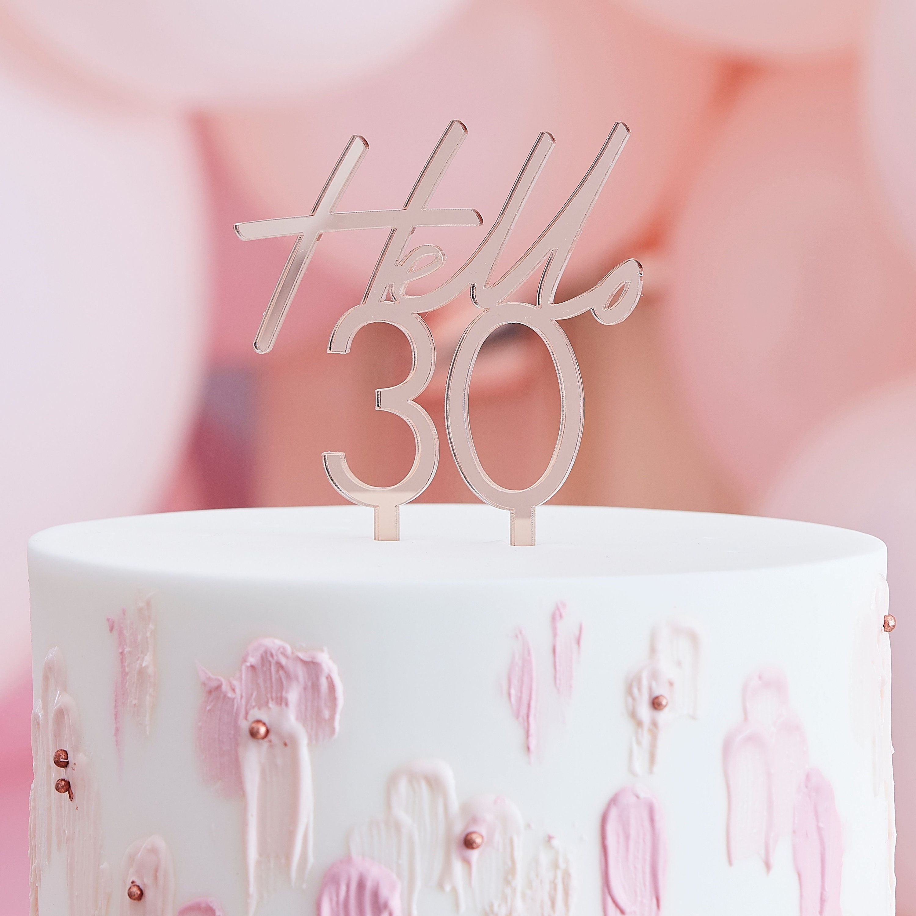 30th Birthday Cake Topper Rose Gold Hello 30 Birthday Cake | Etsy