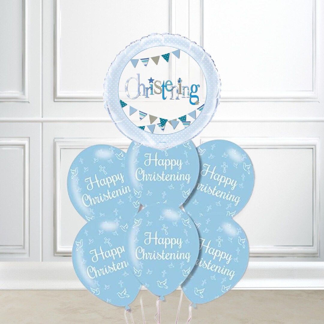 Blue Christening Balloons, Christening Decorations, Christening ...